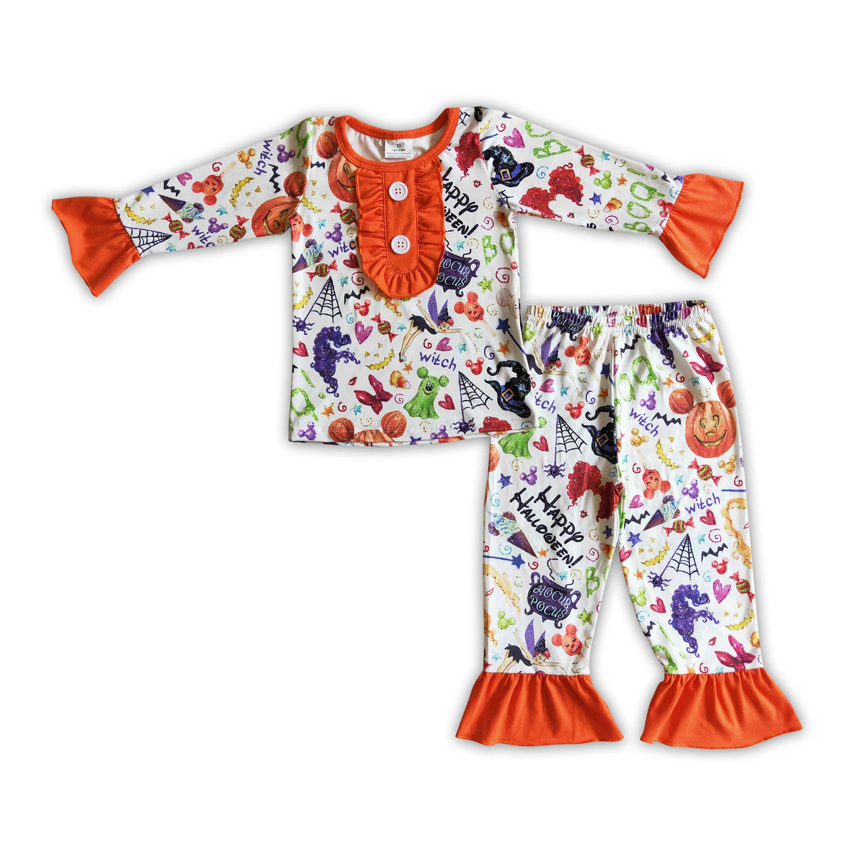 Boo witch happy Halloween kids girls pumpkin pajamas – Yawoo Garments