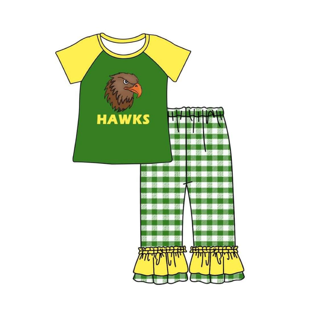 Deadline Aug 3 hawks raglan ruffle pants girls team clothes – Yawoo ...