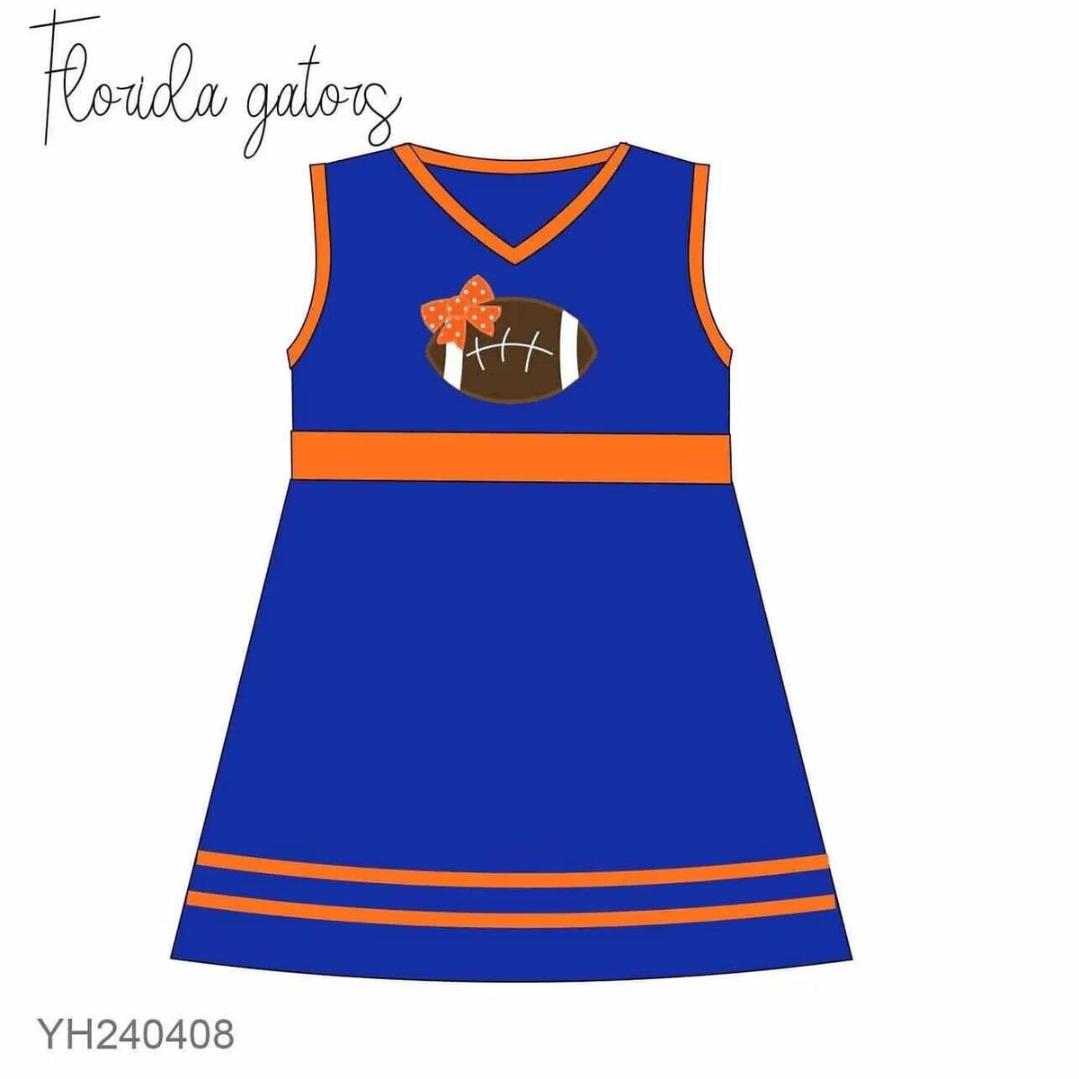 Deadline Aug 22 blue sleeveless football bow girls team dress – Yawoo ...