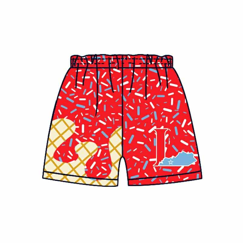 Deadline July 11 2025 red ice cream sprinkle boys summer team shorts ...