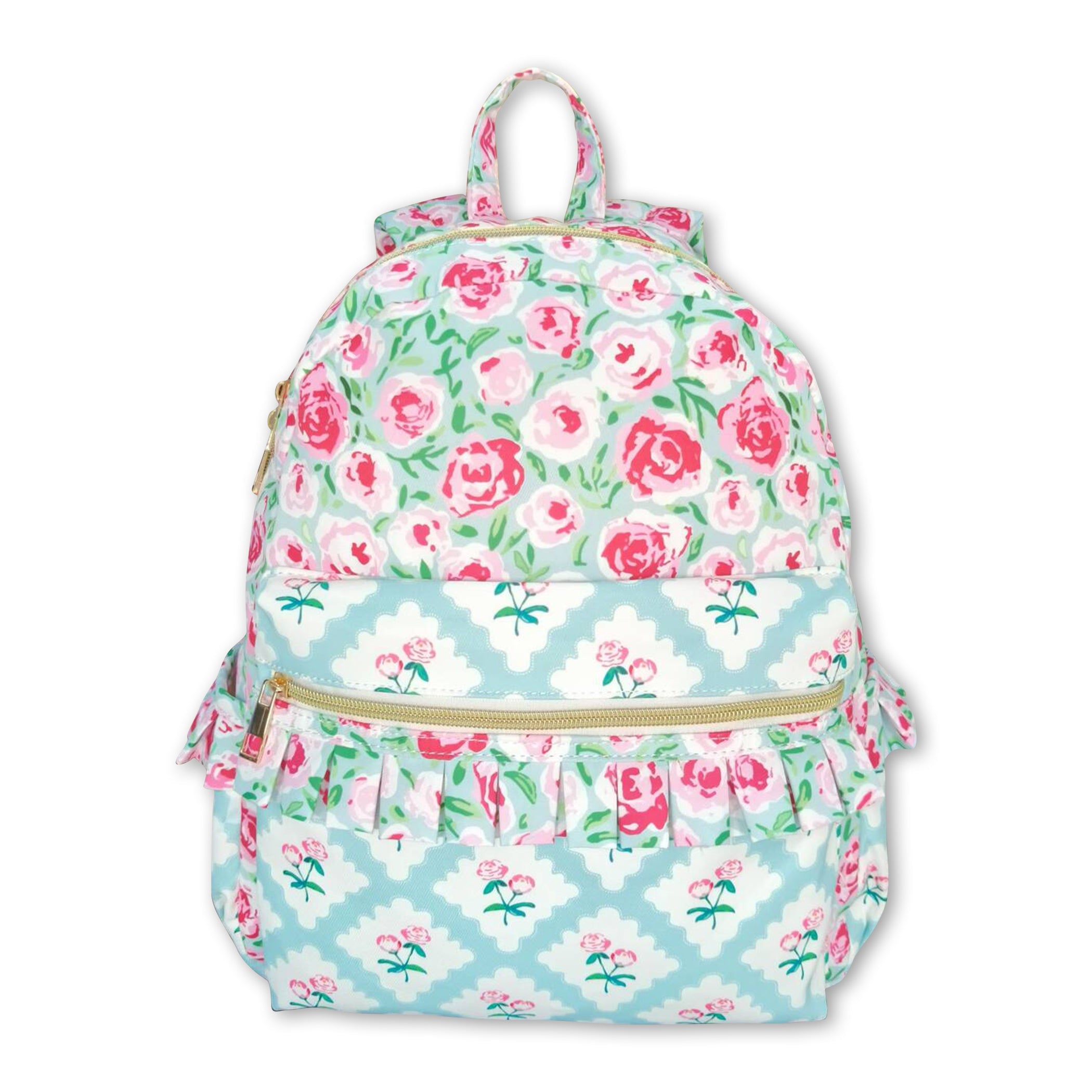 Pink floral ruffle cute little girls backpack – Yawoo Garments