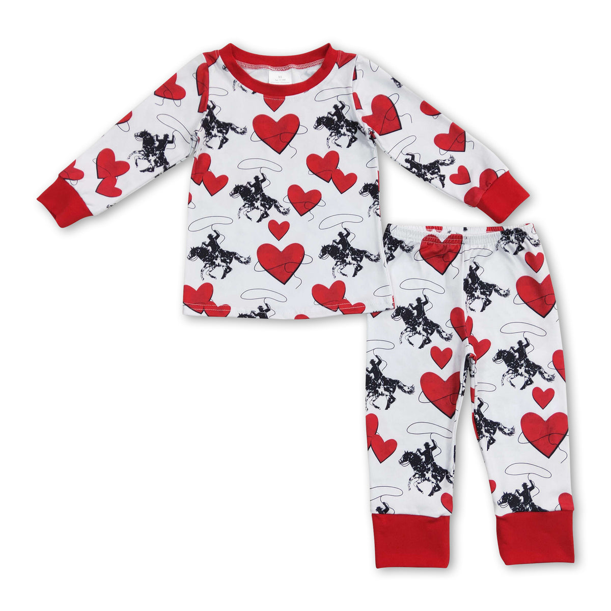 Heart horse rodeo kids boys valentines pajamas – Yawoo Garments