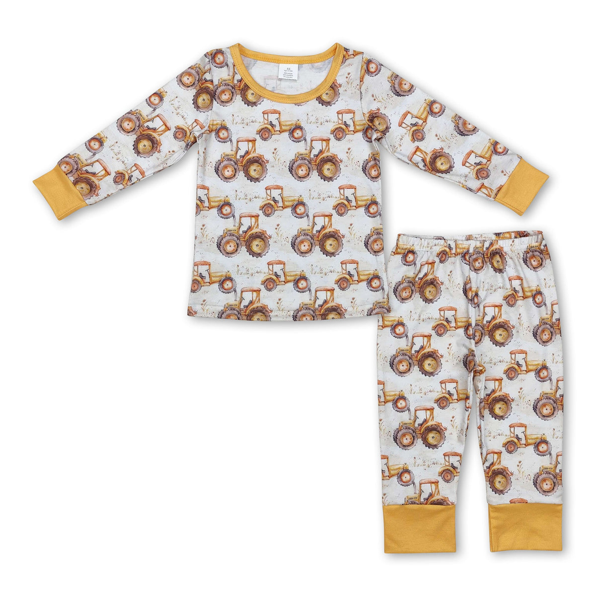 Long sleeves tractor farm kids boys fall pajamas – Yawoo Garments