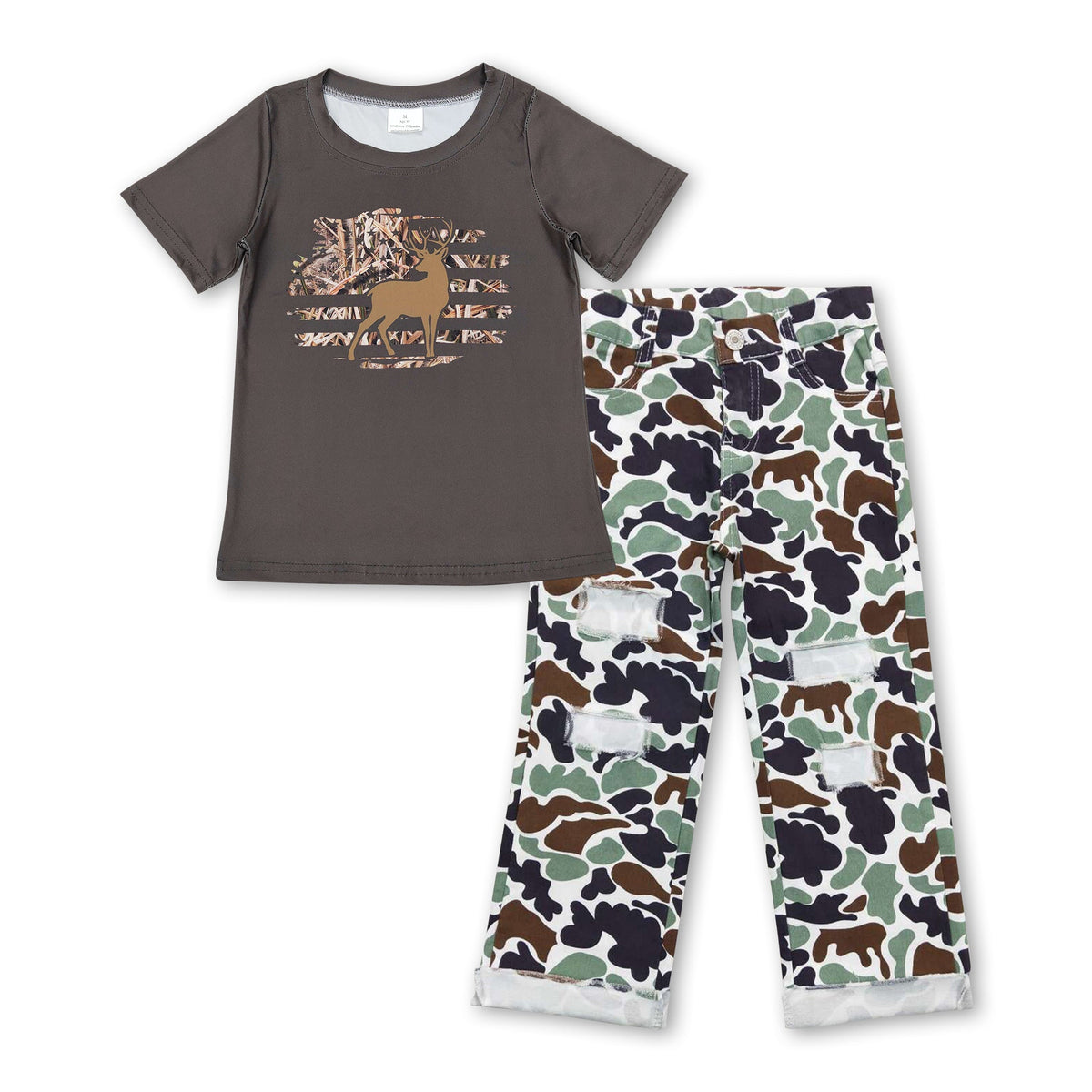 Olive deer top camo jeans boys hunting clothing – Yawoo Garment