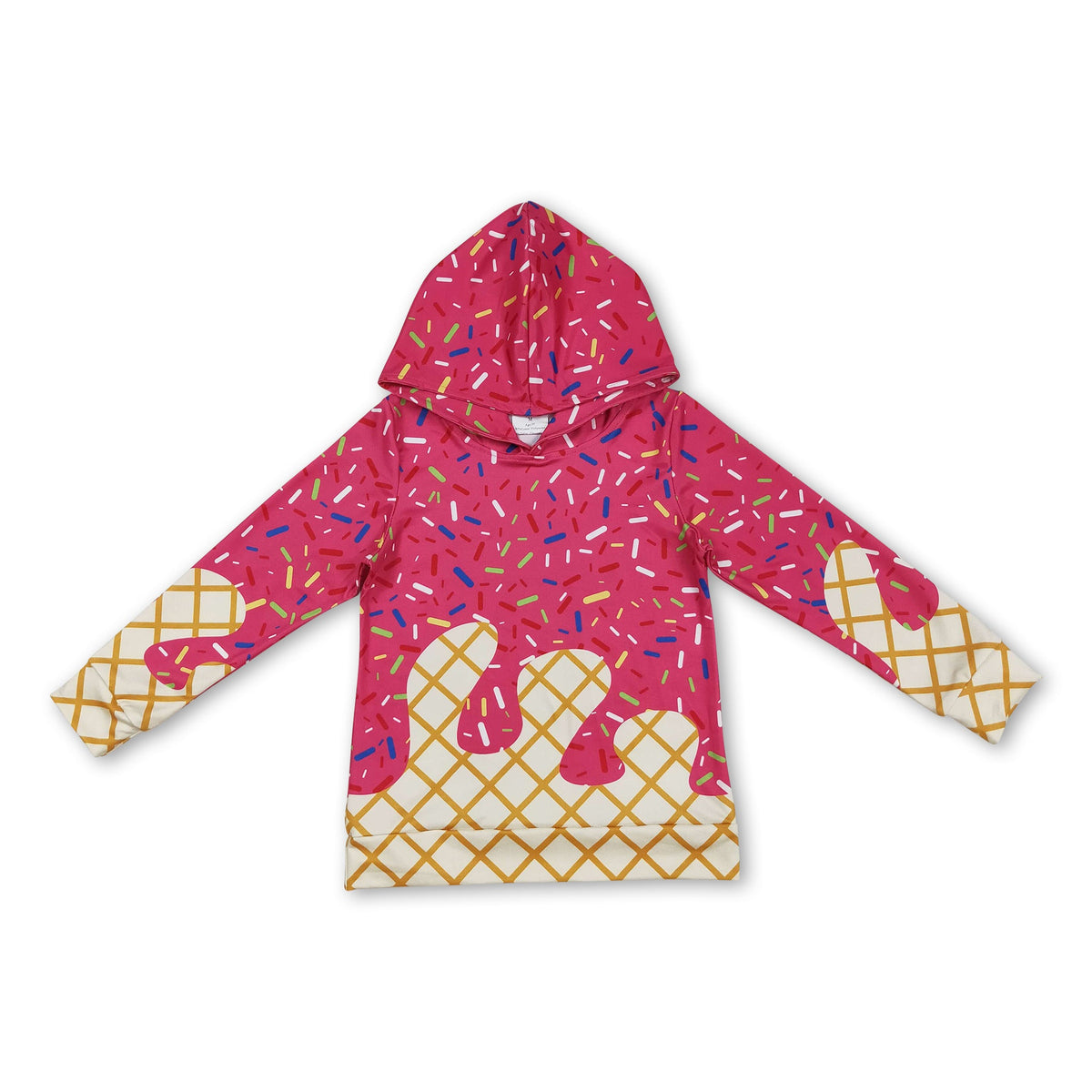 Long sleeves pink ice cream sprinkle baby kids team hoodie – Yawoo Garment