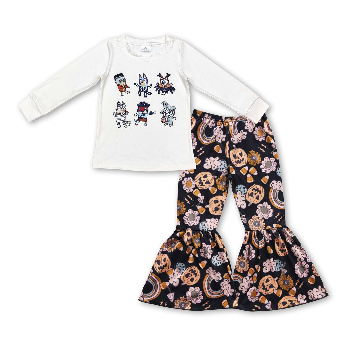 Dog top pumpkin candy corn pants girls Halloween clothes – Yawoo Garments