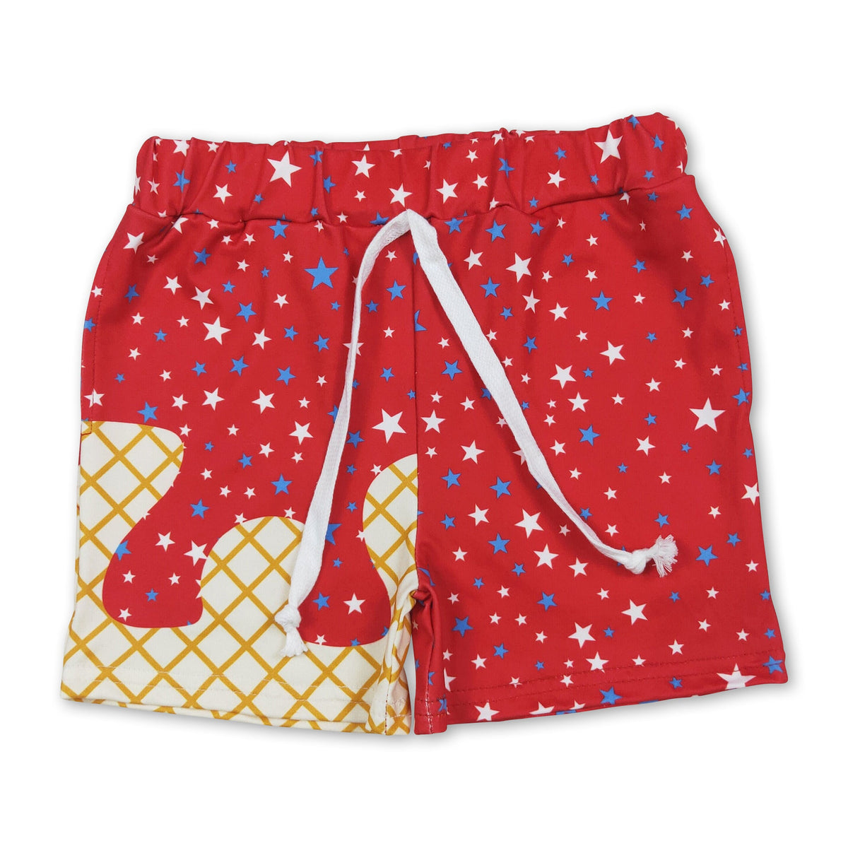 Red stars ice cream boys 4th of july shorts – Yawoo Garment