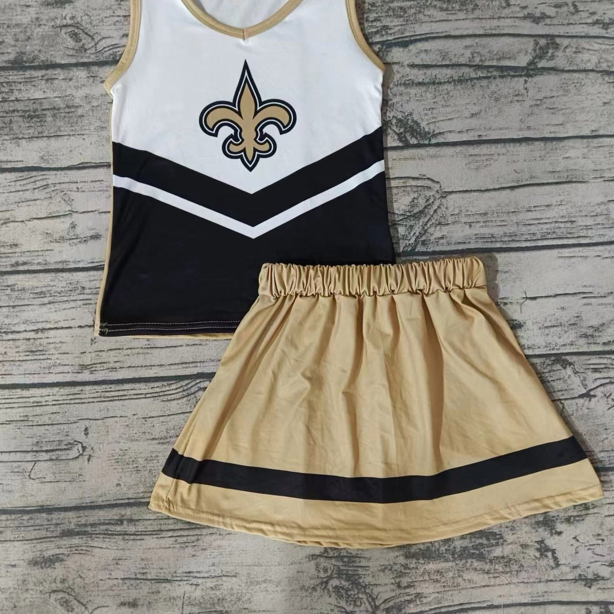 MOQ 3 pcs black khaki top skirt girls cheer clothes – Yawoo Garments