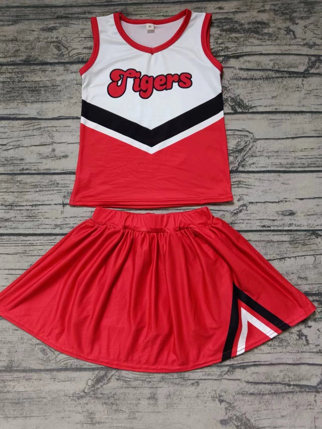 MOQ 3 pcs tigers white red top skirt girls cheer clothes – Yawoo Garments
