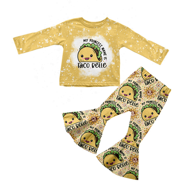 MOQ 5 yellow taco top bell bottom pants girls clothes – Yawoo Garments