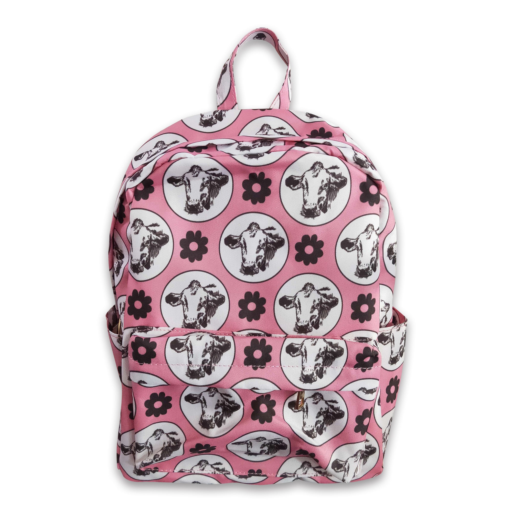 Pink cow floral western backpack kids girls back to school bags – Yawoo ...