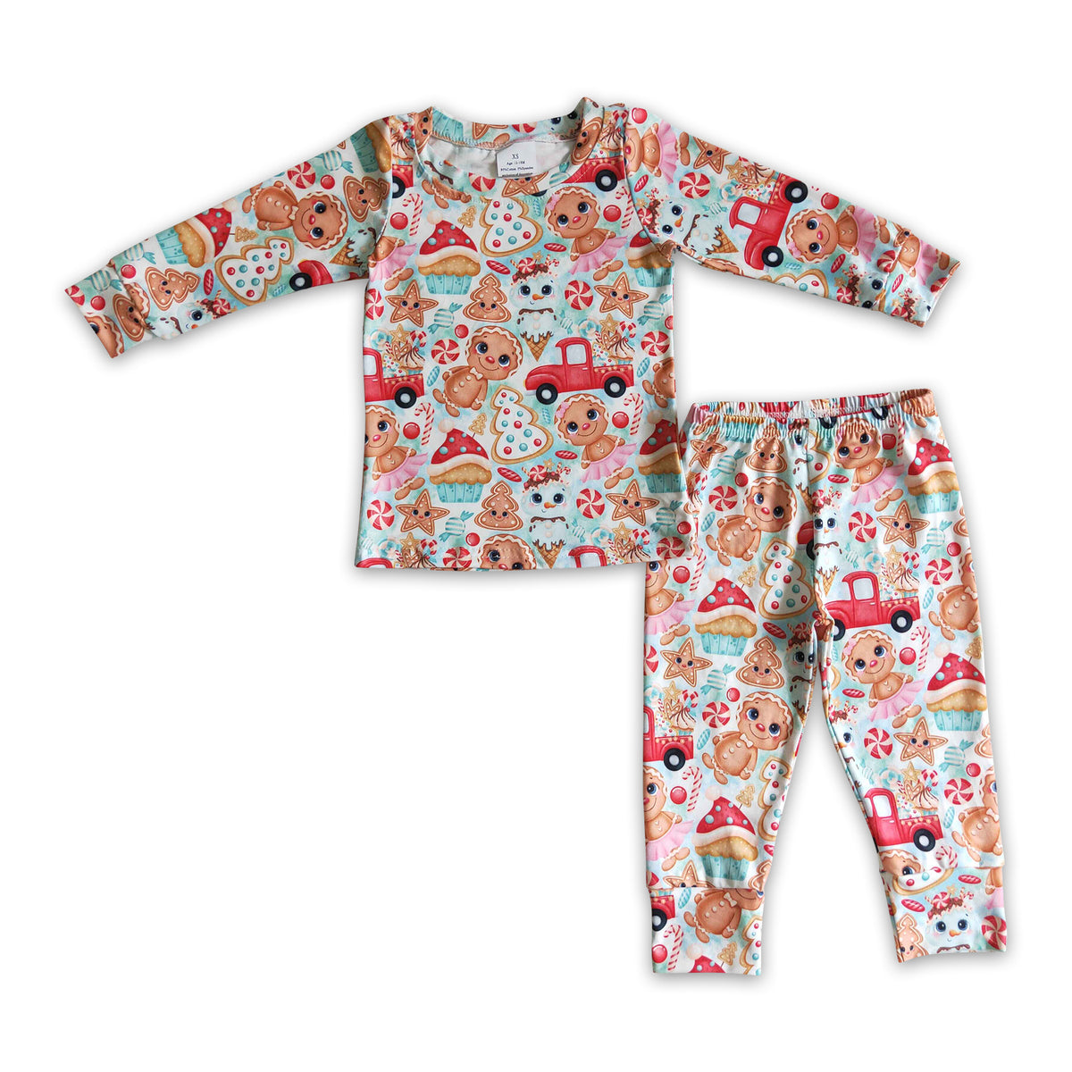 Gingerbread cake snacks girls Christmas pajamas – Yawoo Garment