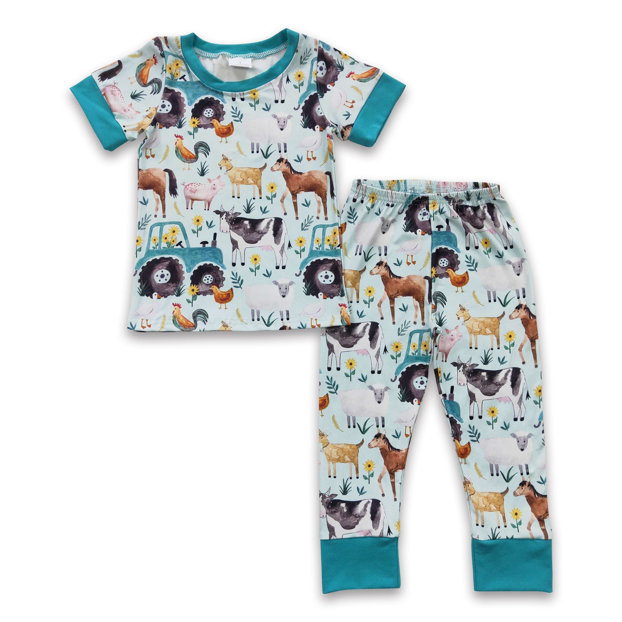 Pig sheep chicken horse goat kids boy farm pajamas – Yawoo Garments