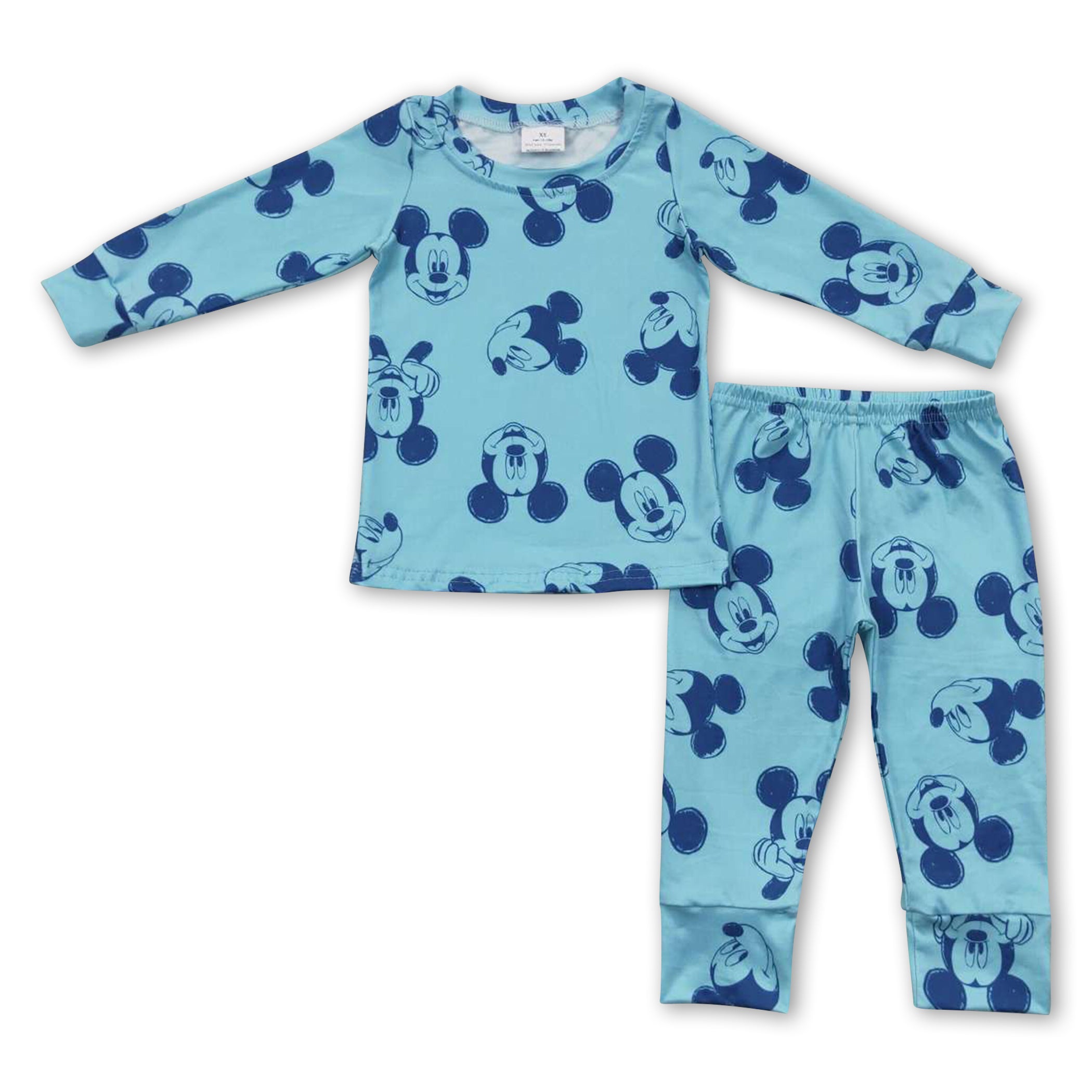 Long sleeves blue mouse kids boy pajamas – Yawoo Garments