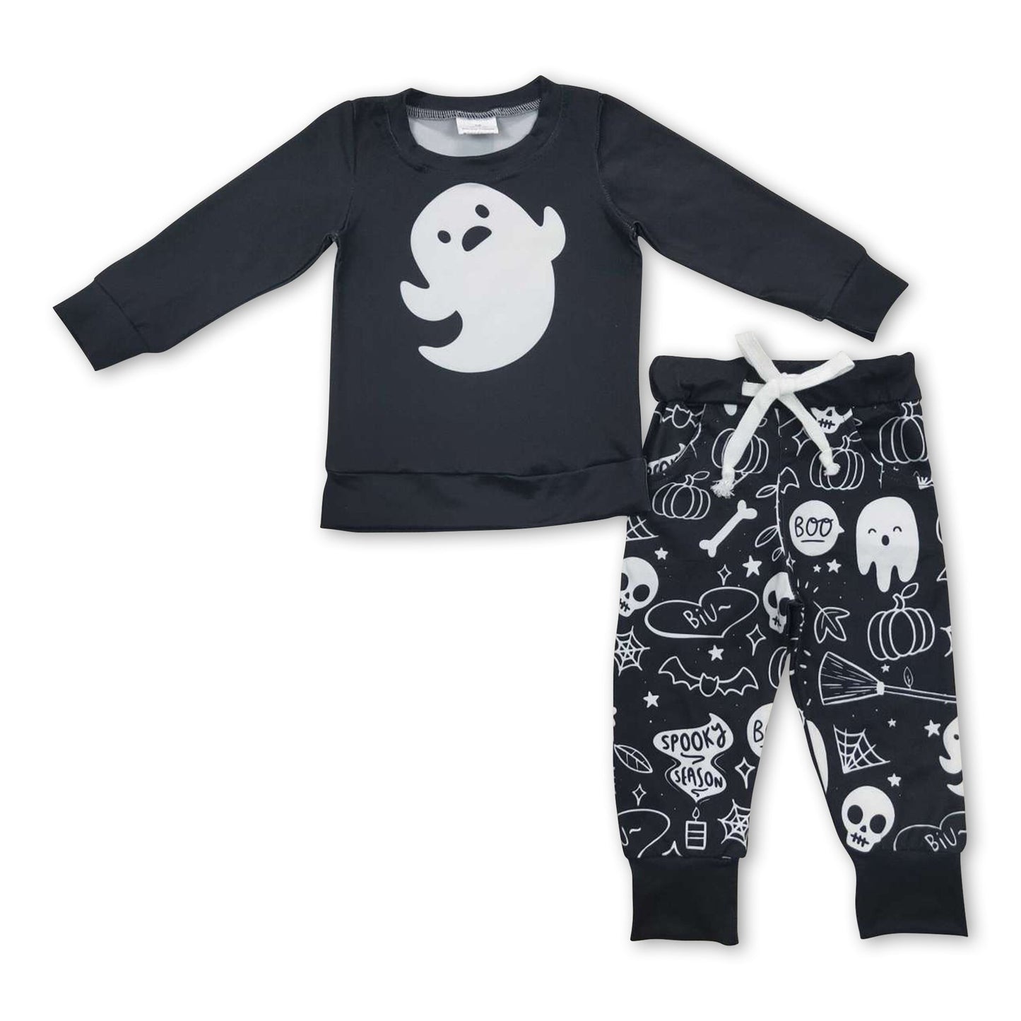 Black ghost spooky season kids boy Halloween clothes – Yawoo Garments