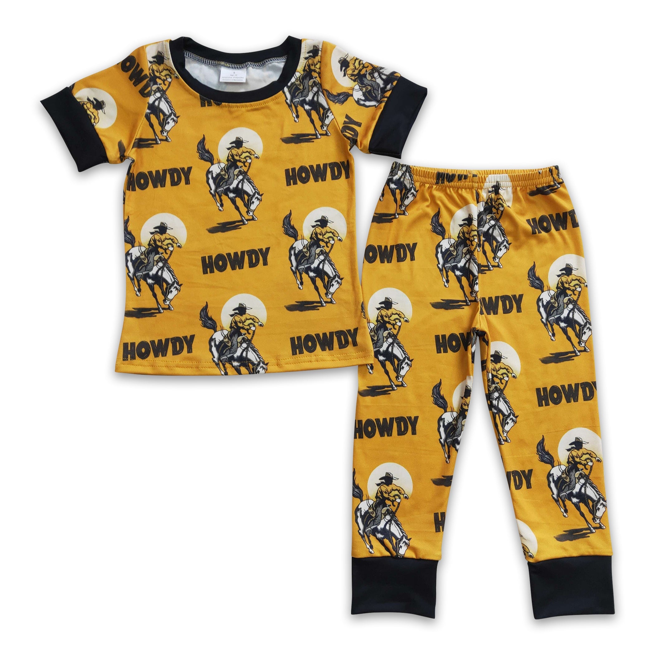 Howdy horse rodeo kids boy western pajamas – Yawoo Garments