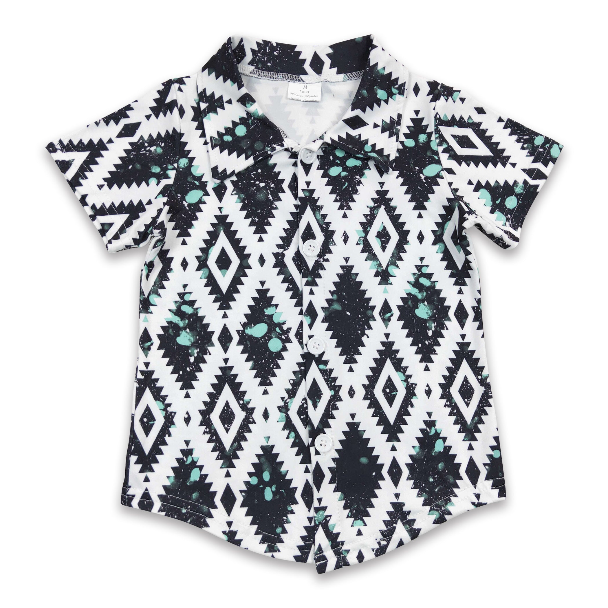 Aztec short sleeves baby kids button up shirt – Yawoo Garments