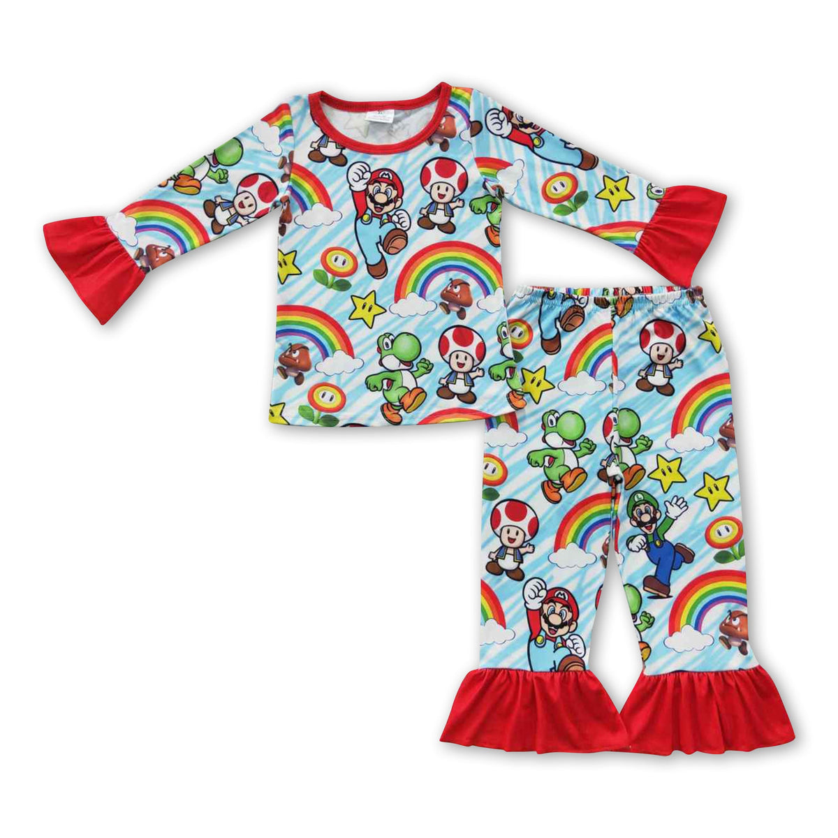 Rainbow long sleeves game girls pajamas – Yawoo Garments