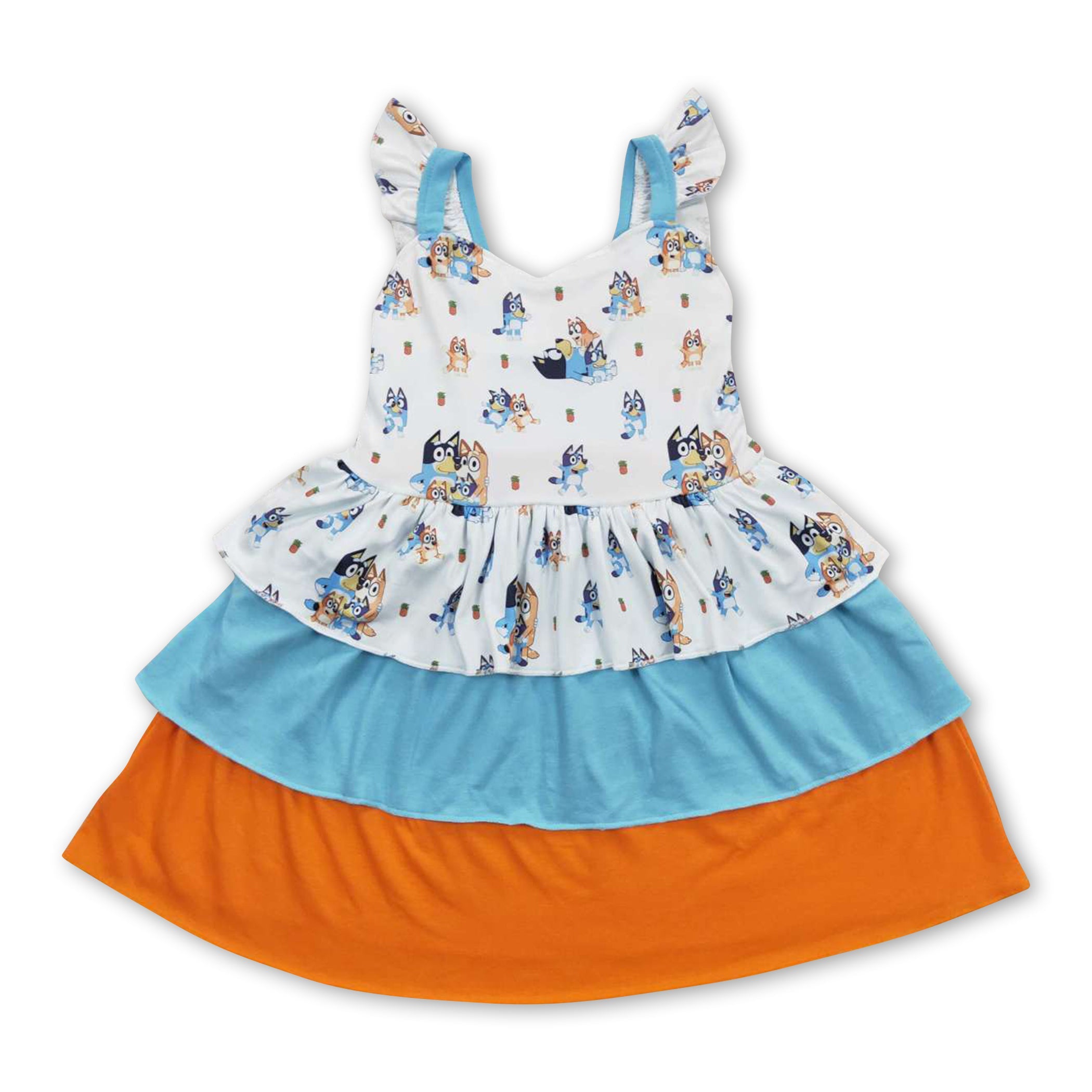 Flutter sleeves dogs ruffle cute girls dresses – Yawoo Garments