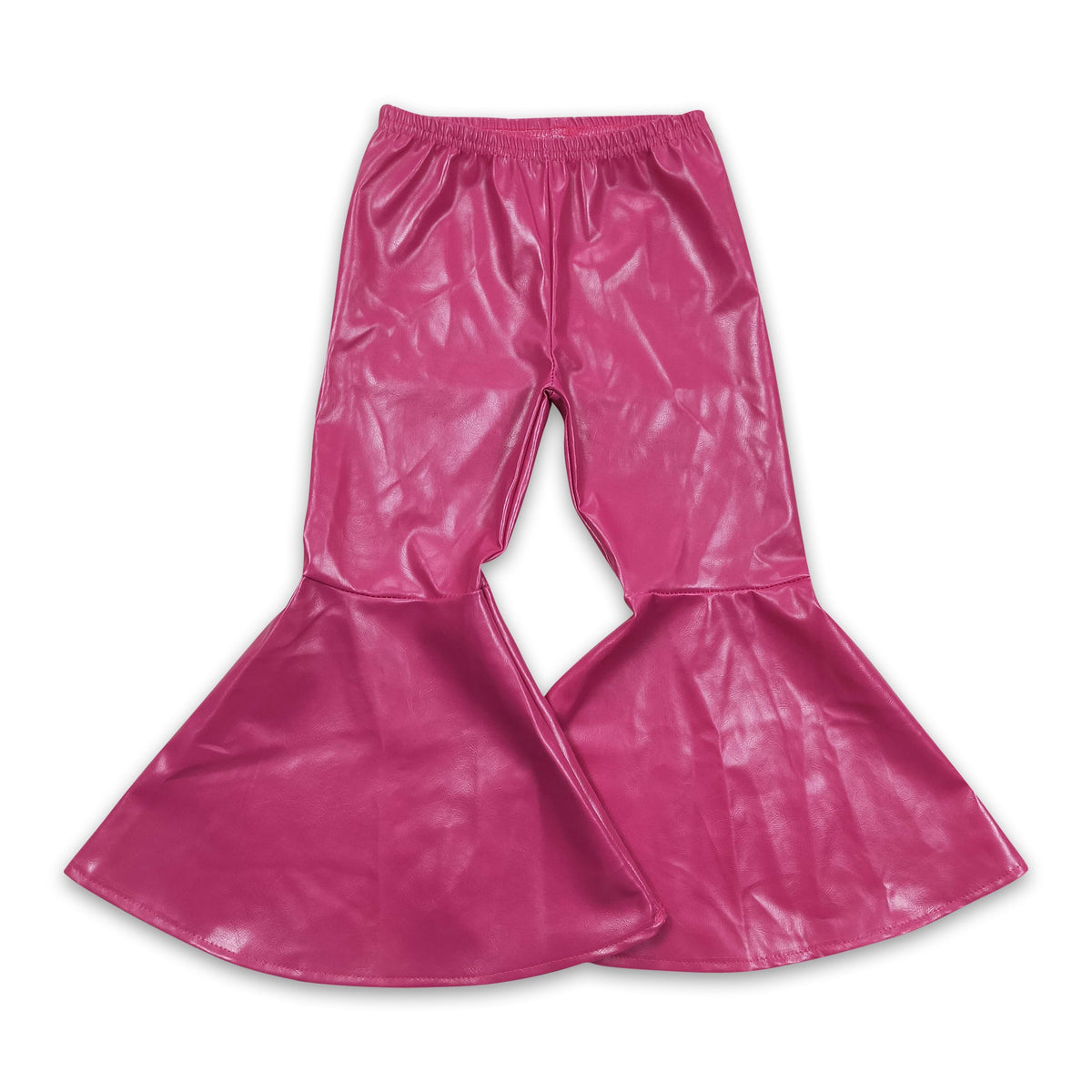 Hot pink leather baby girls bell bottom pants – Yawoo Garments