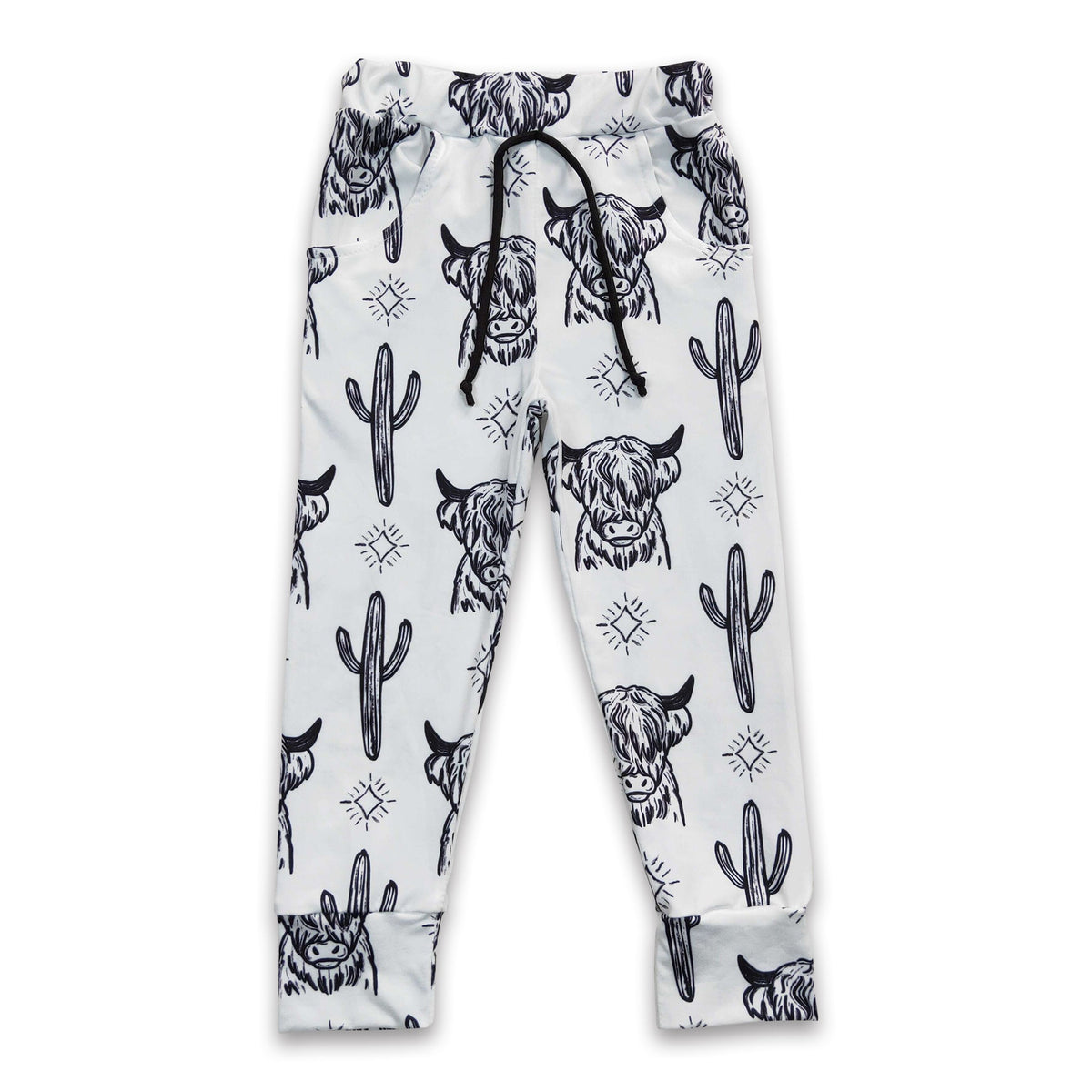 Highland cow cactus pockets kids boy western pants – Yawoo Garment