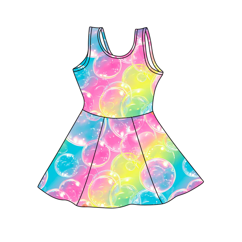 Sleeveless colorful bubble one piece girls active wear – Yawoo Garments