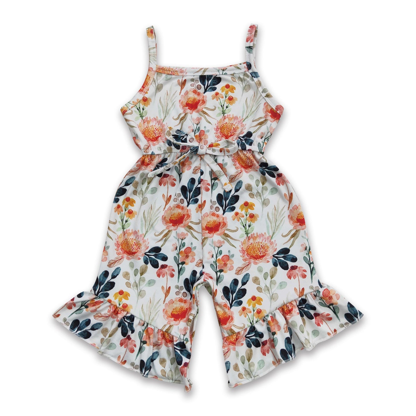 Sleeveless floral summer kids girls jumpsuit – Yawoo Garments