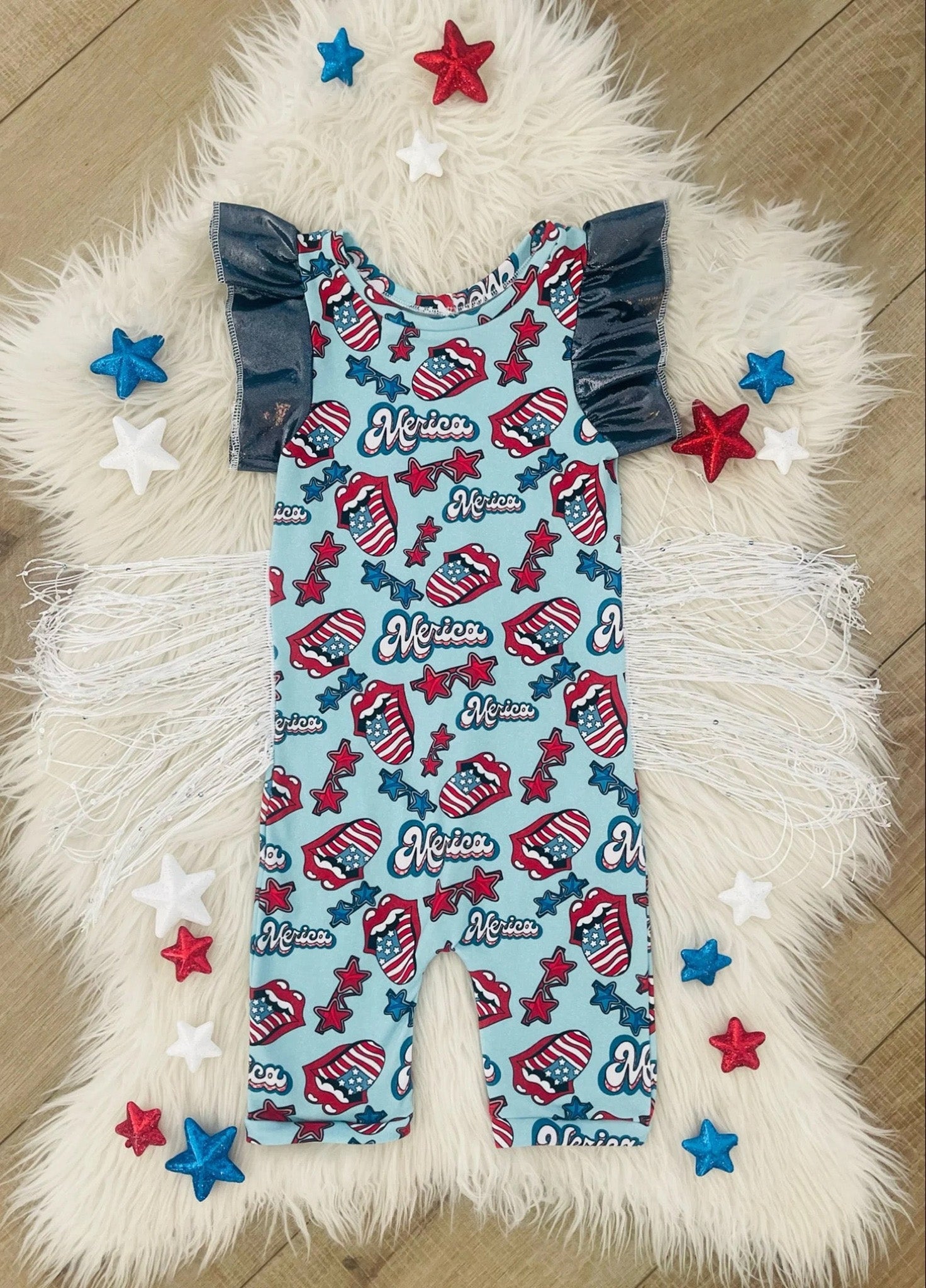 Stars merica baby girls 4th of july rompers – Yawoo Garments