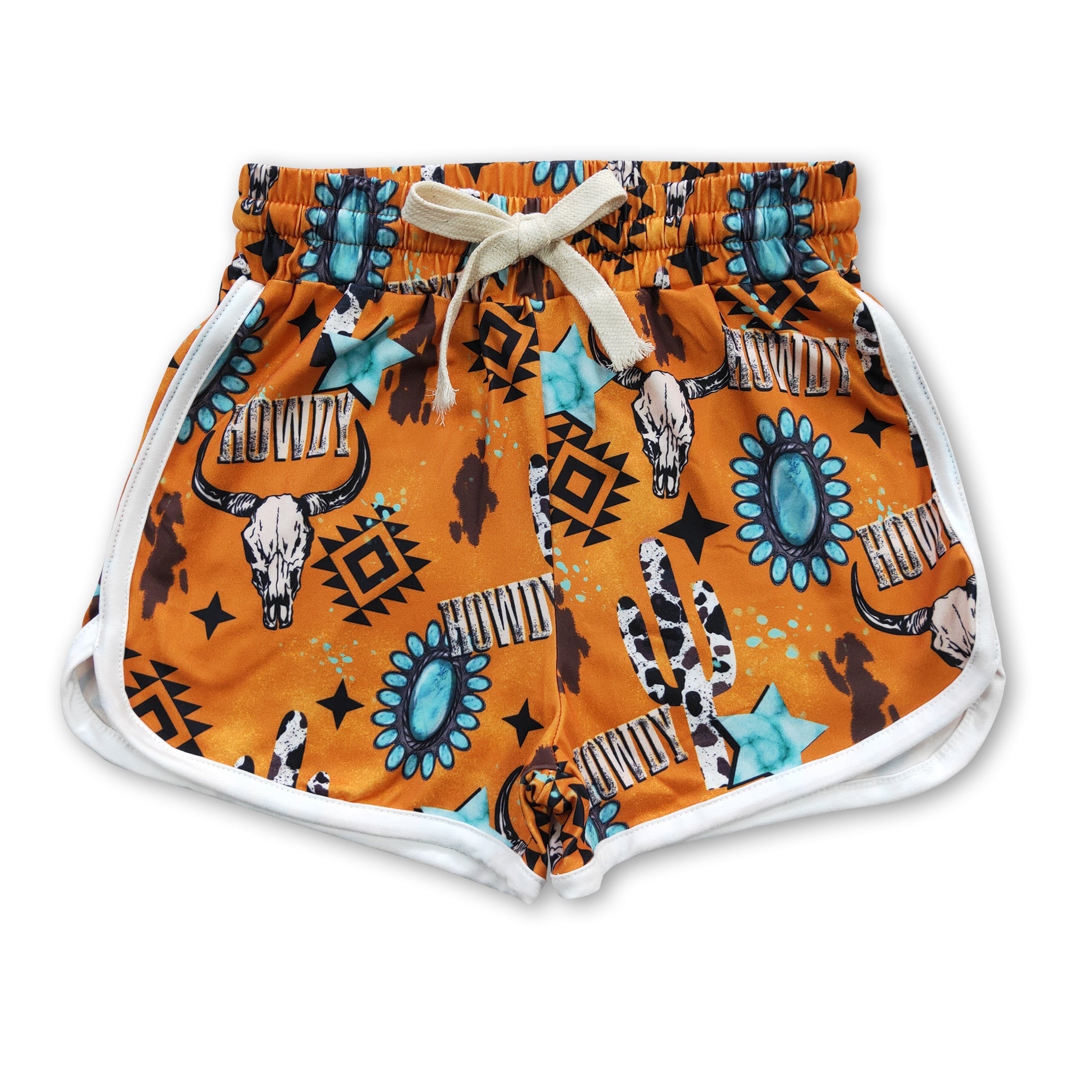 Howdy bull skull baby girls summer western shorts – Yawoo Garments